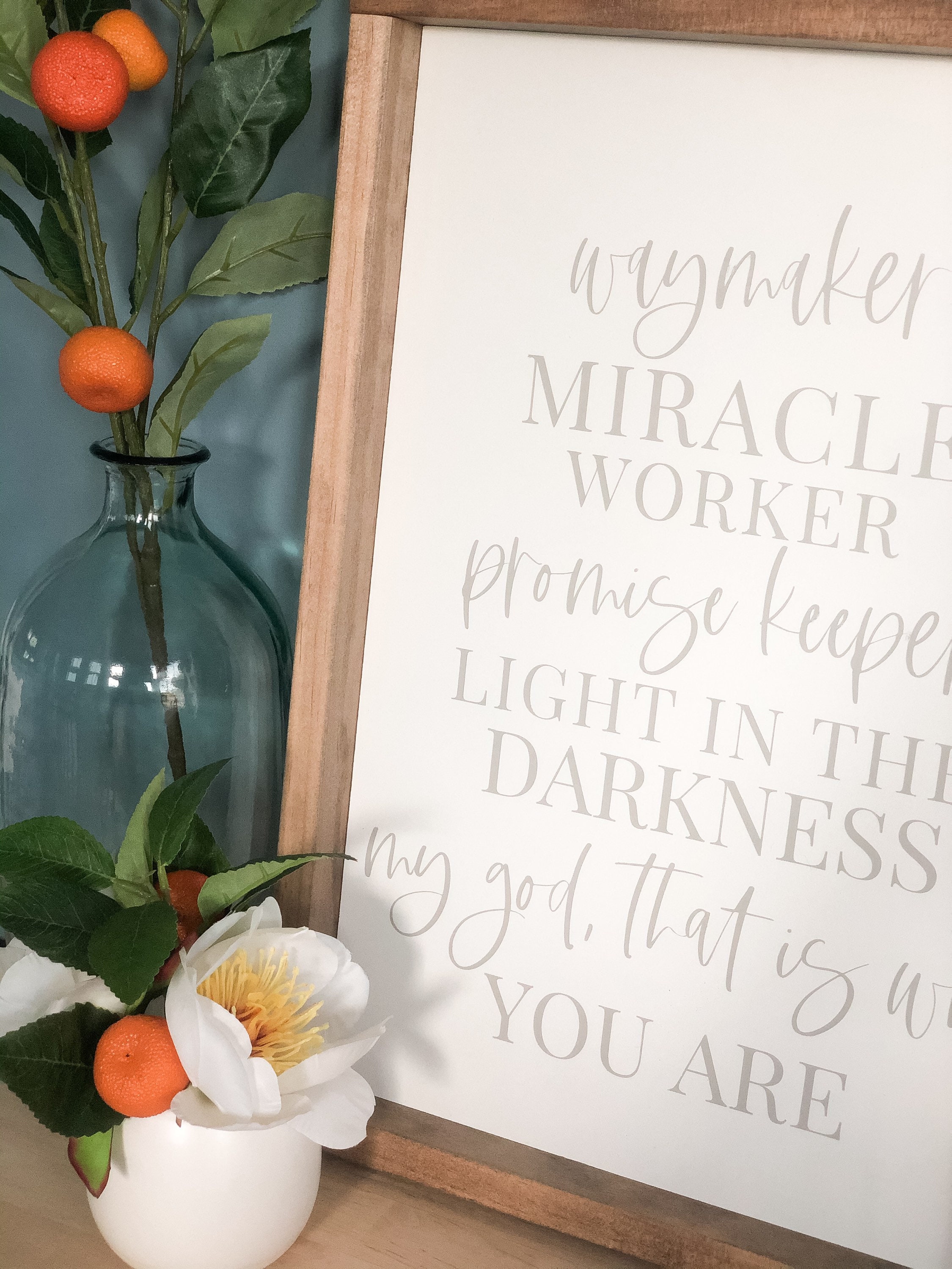 Waymaker Sign Inspirational Framed Sign My God Christian Wall Decor ...