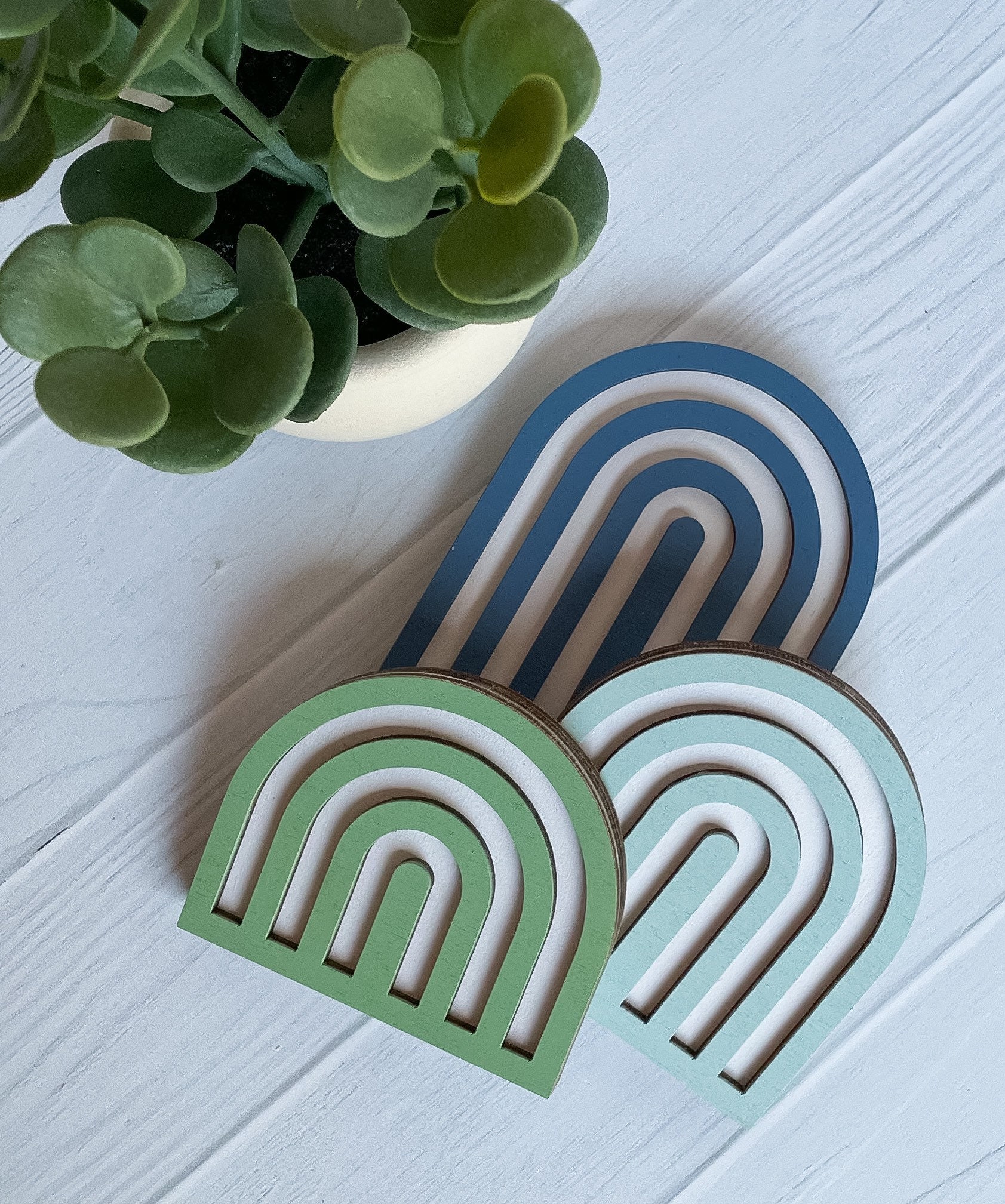 Wood Rainbow Boho Home Decor Set, Preschool Classroom Decor, Wooden ...