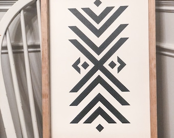 Boho Farmhouse Style Framed Sign| Modern Boho Farmhouse| Tribal Pattern ...