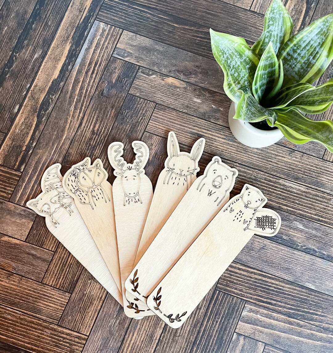 Woodland Animal Wood Bookmarks, Book Lover Gift, Teacher Gift ...