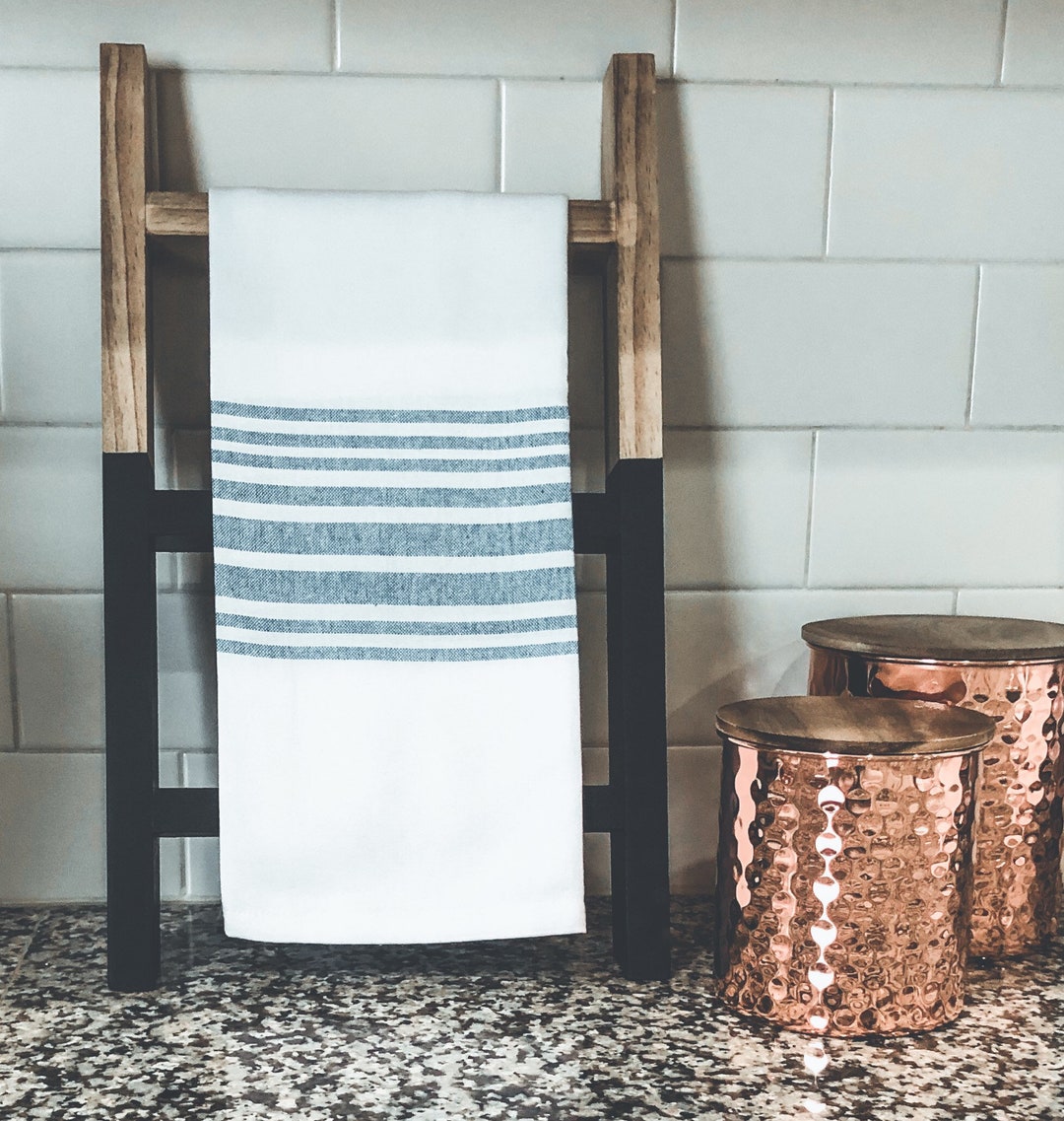 Dipped Tea Towel Ladder| Kitchen Boho Decor| Modern Farmhouse Towel ...