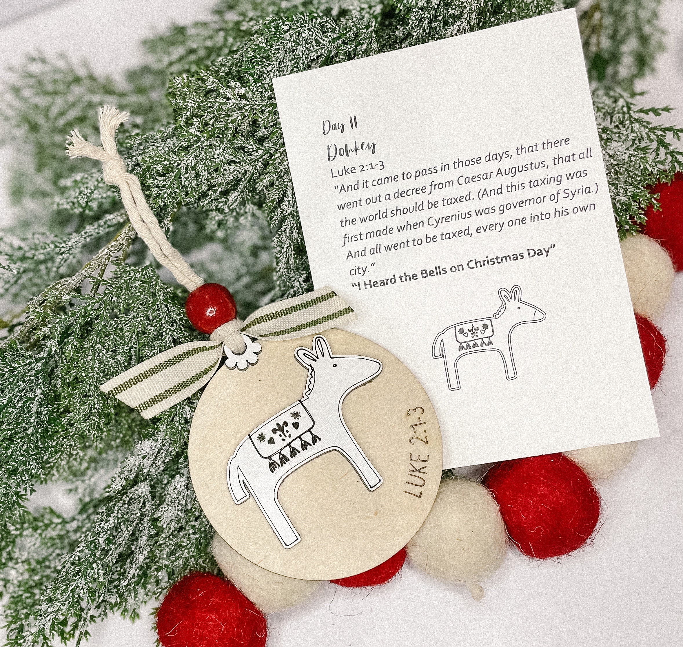 12 Days of Christmas Nativity Ornament Set, Nativity Ornament Countdown ...