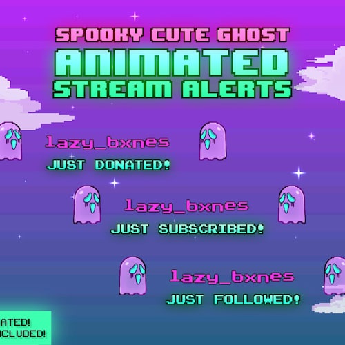 Animated Spooky Cute Ghost Twitch Alerts Twitch Alerts - Etsy Denmark