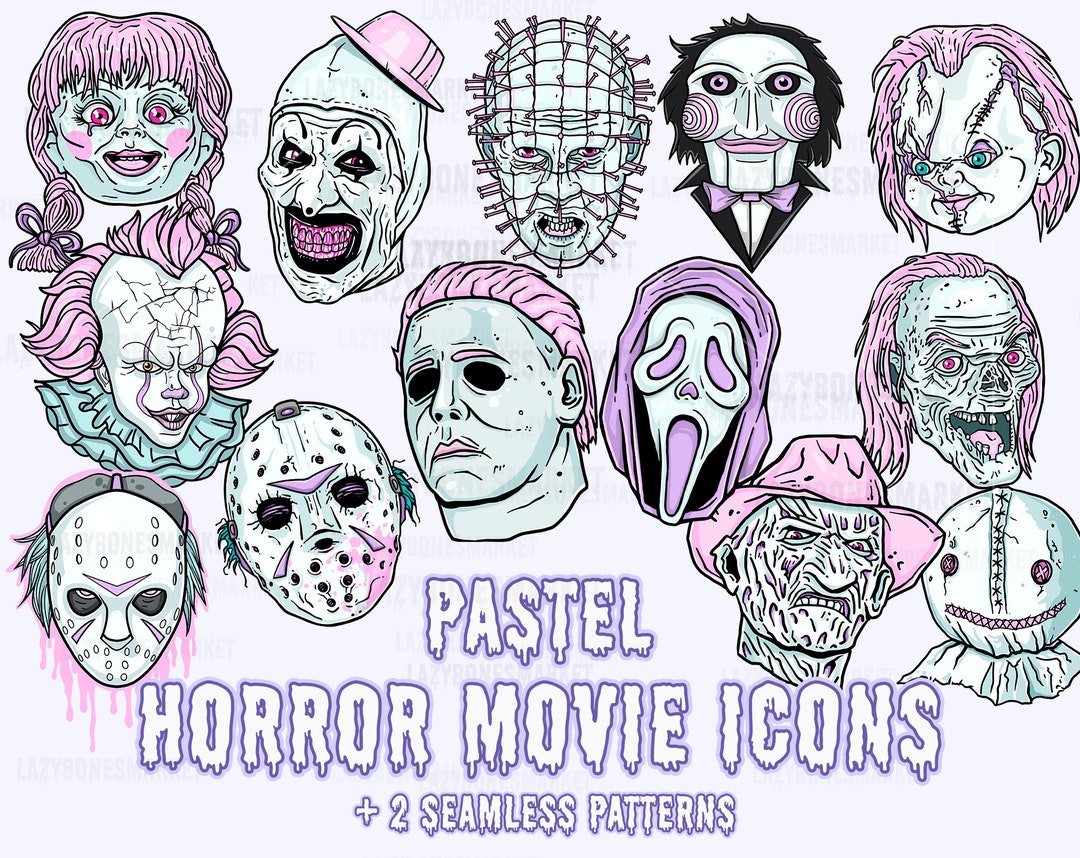 Pastel Goth Horror Movie Clipart Halloween Clip Art Horror Movies ...
