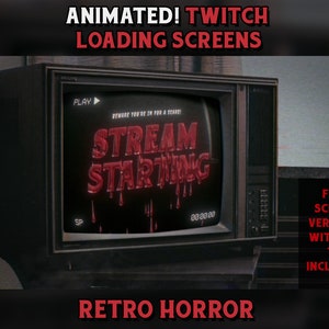 Animated Horror Twitch Screens Retro Horror Movie Halloween Loading ...