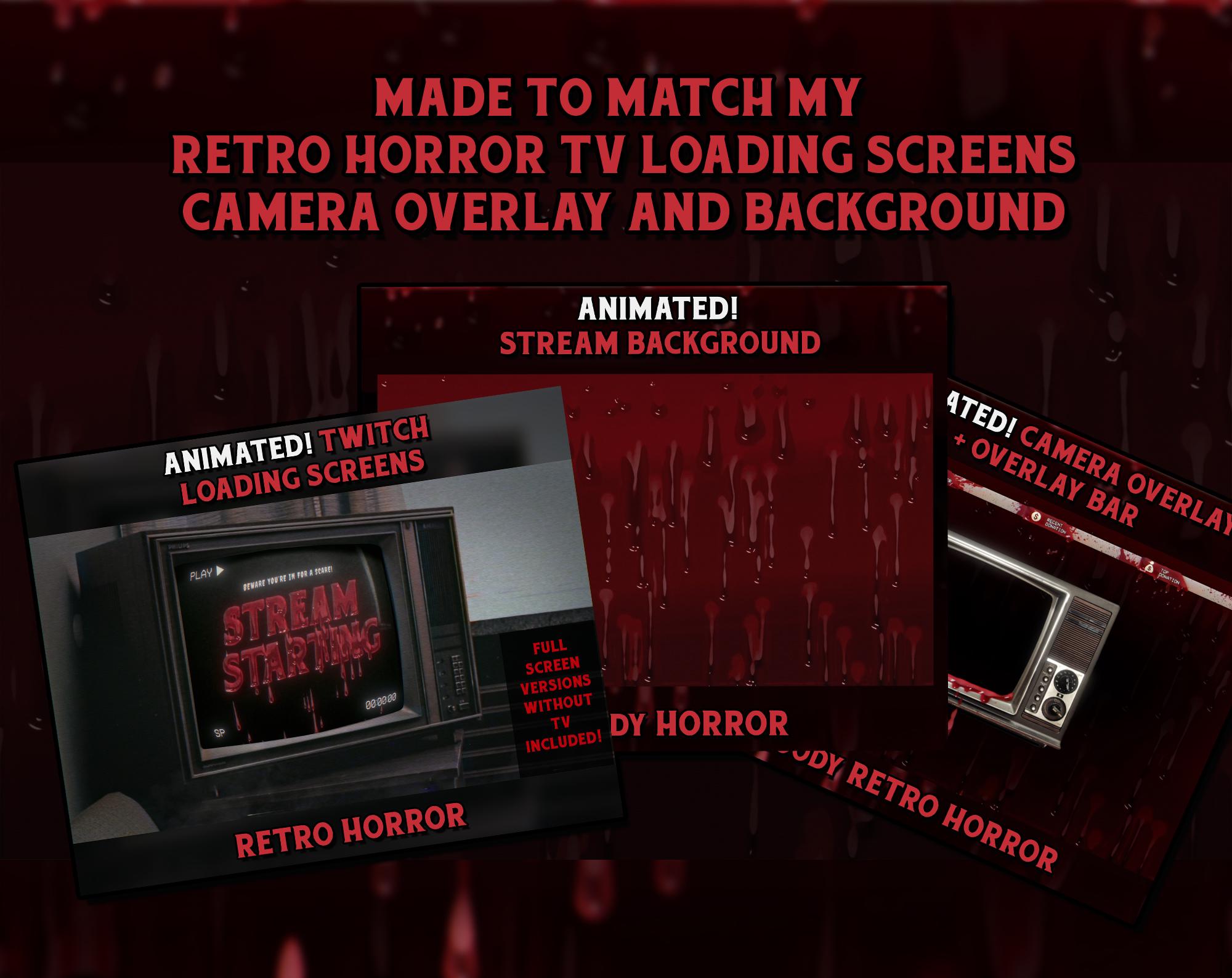 Animated Horror Twitch Screens Retro Horror Movie Halloween Loading ...