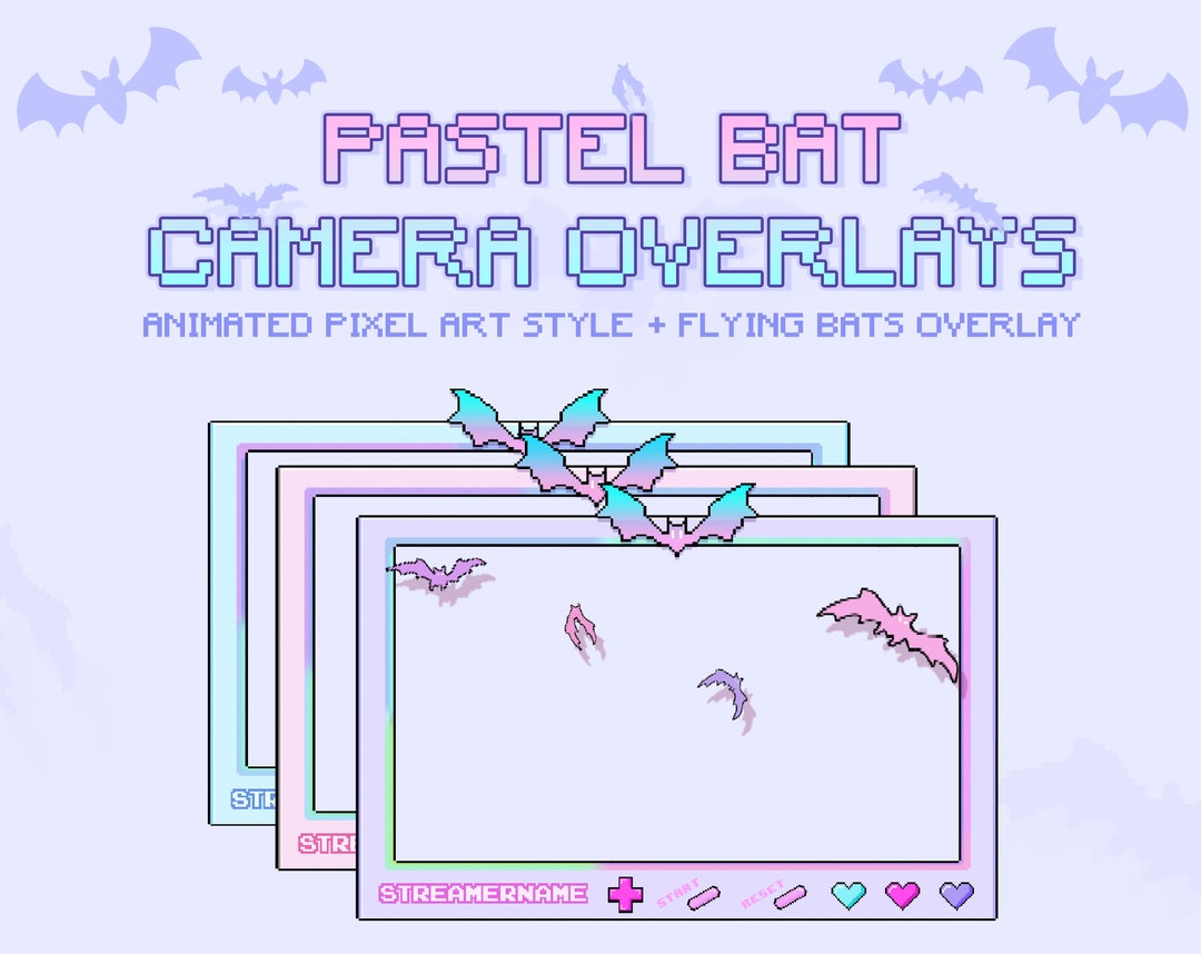 Pastel Goth Bat Animated Camera Overlay - Twitch Camera Overlay- Kawaii ...