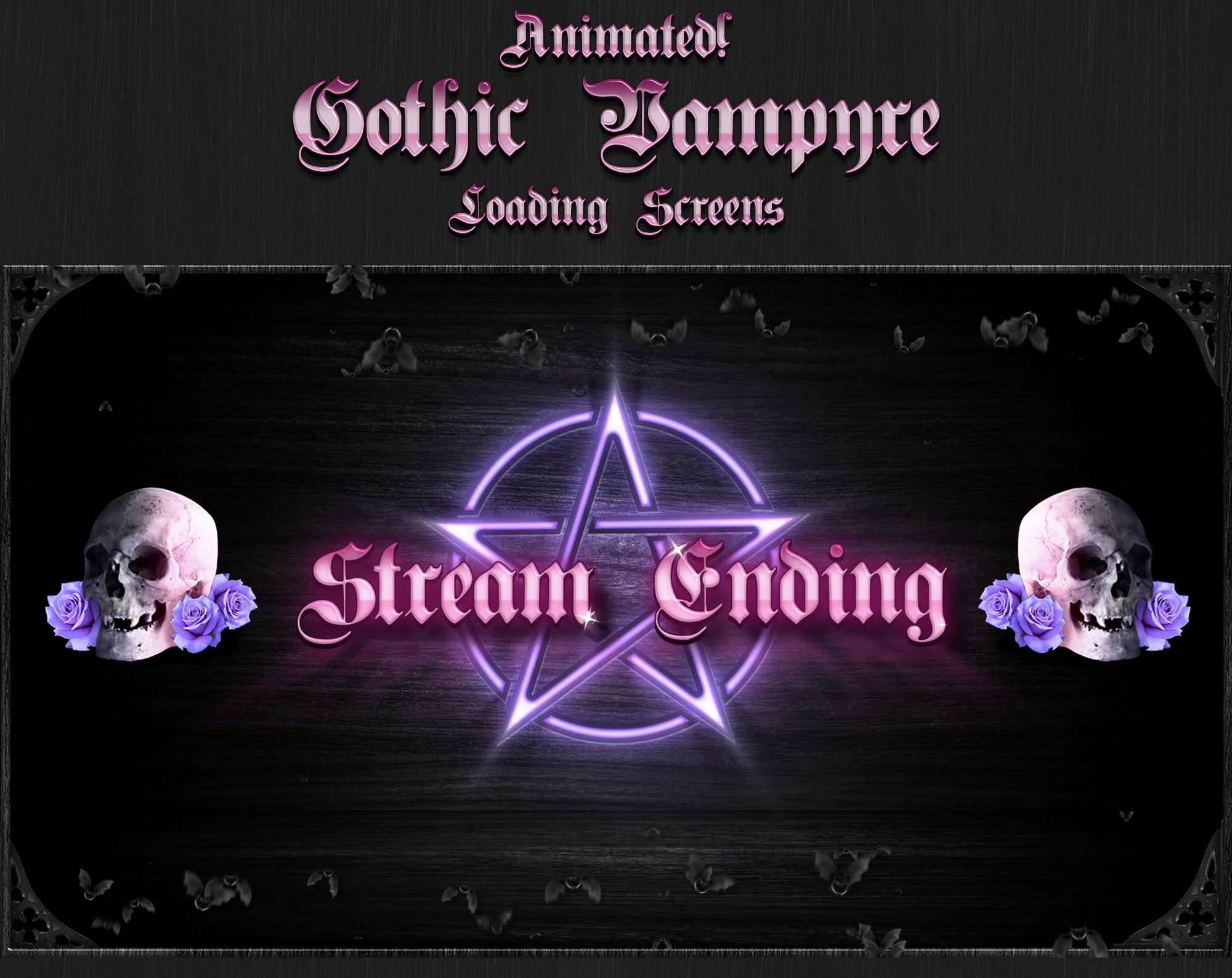 Animated Gothic Vampire Stream Loading Screens Starting Soon - Etsy UK