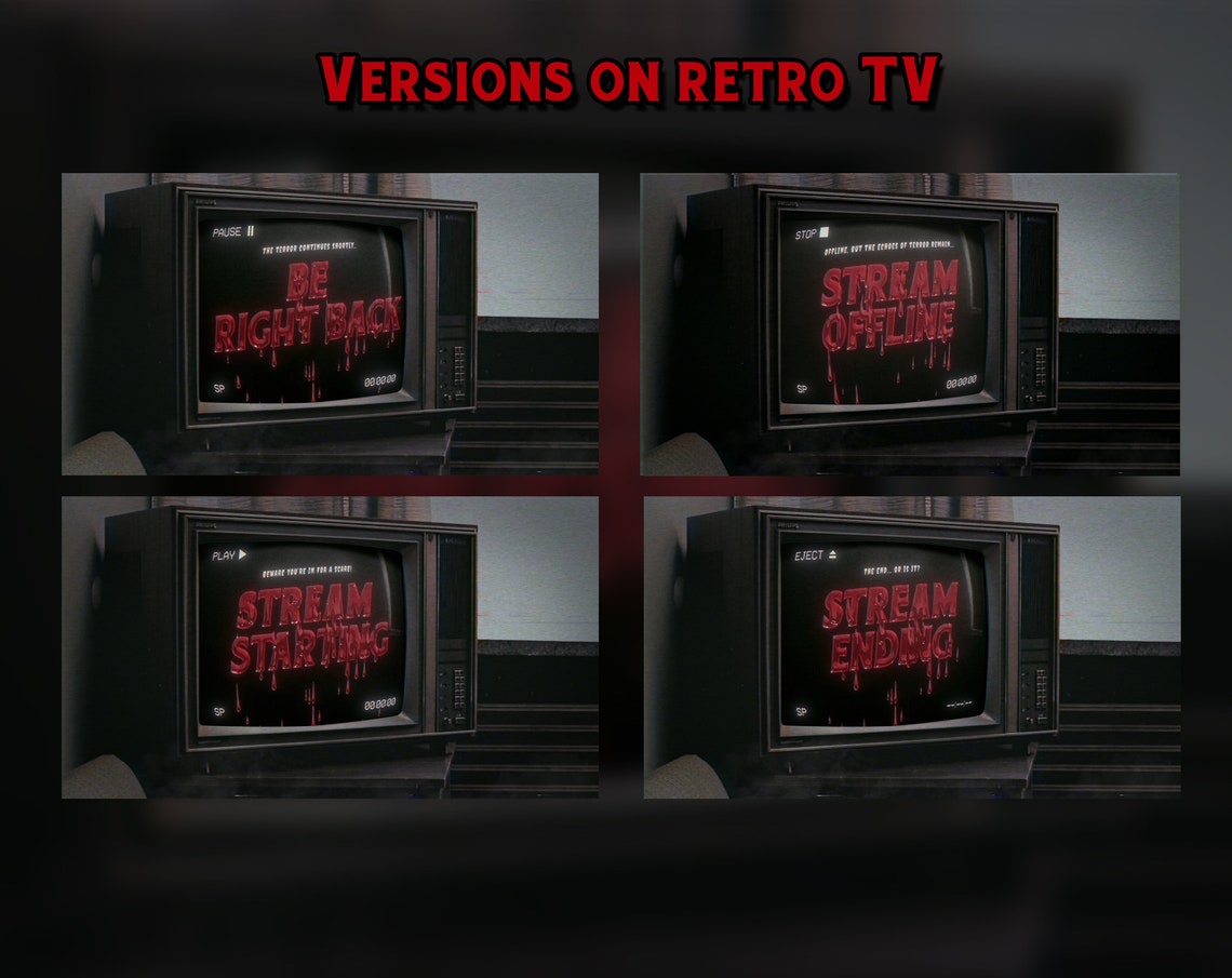 Animated Horror Twitch Screens Retro Horror Movie Halloween Loading ...