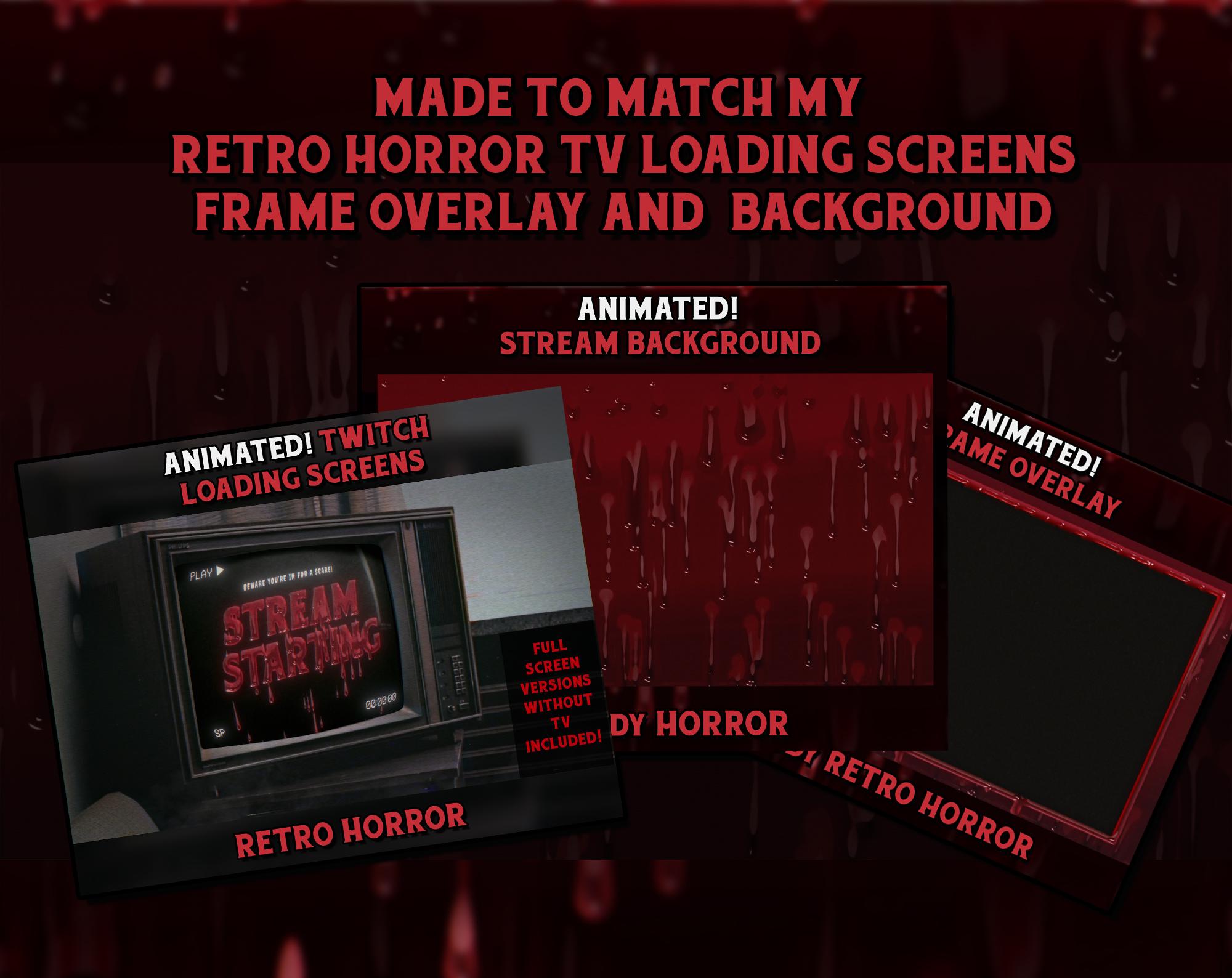 Animated Horror Twitch Camera Overlay Retro Horror Movie Halloween ...