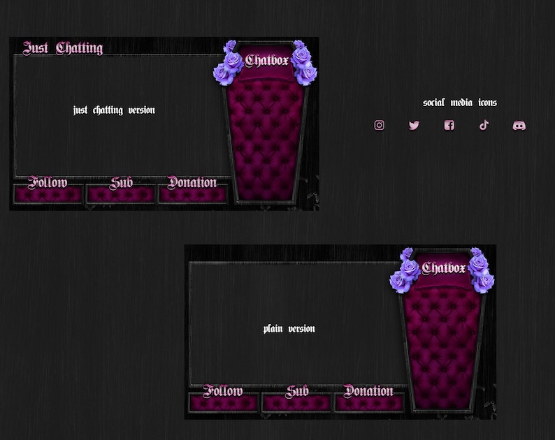 Animated Gothic Vampire Stream Overlay Just Chatting Overlay - Etsy