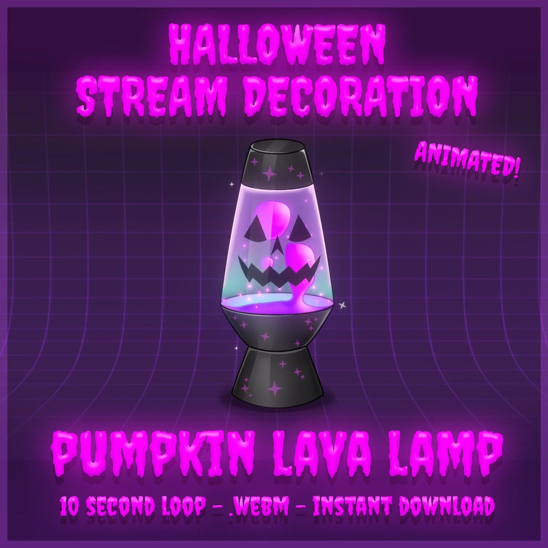 Spooky Pumpkin Lava Lamp, Animated Halloween Stream Decoration, Vtuber ...