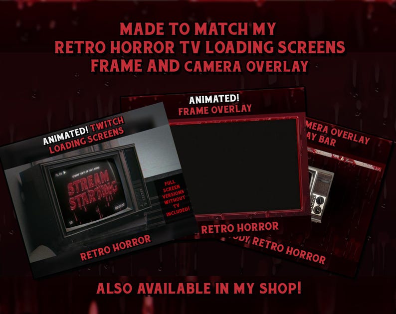 Animated Horror Twitch Stream Background Retro Horror Movie Halloween ...