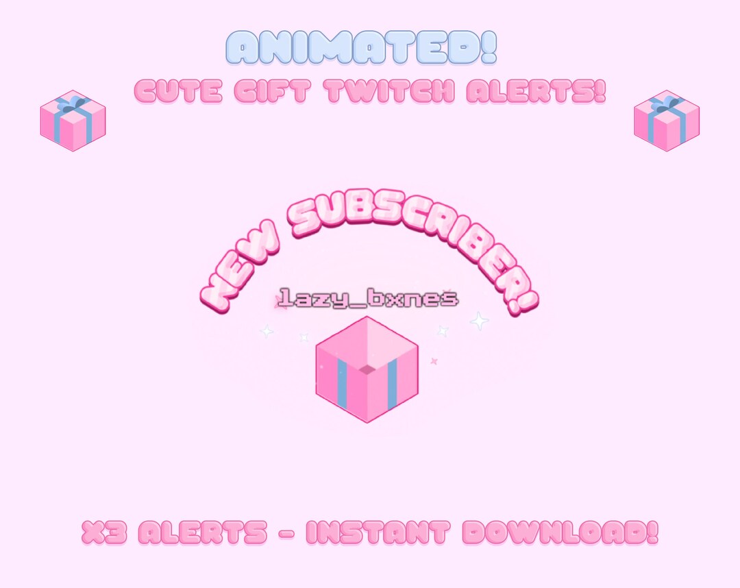 Cute Gift Twitch Alerts | Pastel Pink Twitch Alerts | Cute Twitch Alert ...