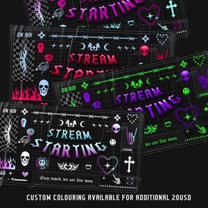 Goth Y2K Retro Twitch Loading Screens, Pink Gothic Stream Screens ...
