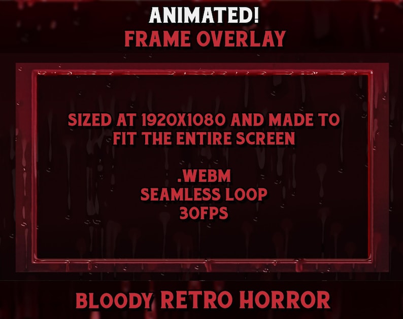 Animated Horror Twitch Screen Overlay Retro Horror Movie Halloween ...
