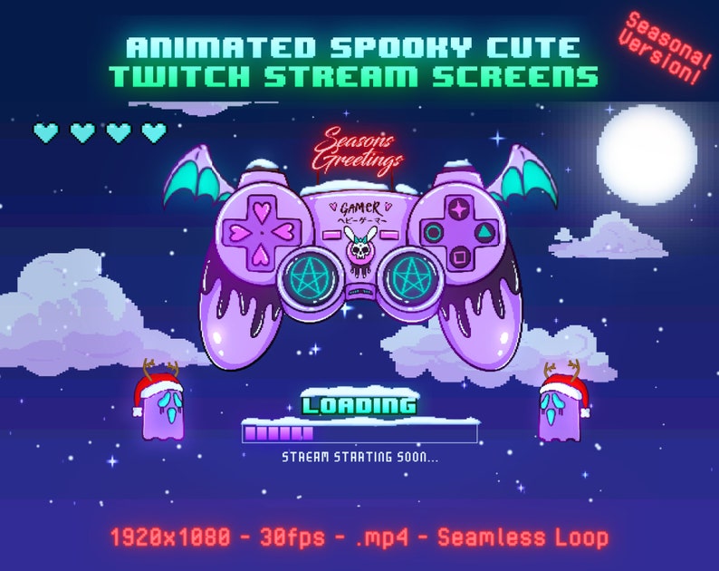 Animated Spooky Cute Twitch Screens | Christmas Twitch Screens | Twitch ...