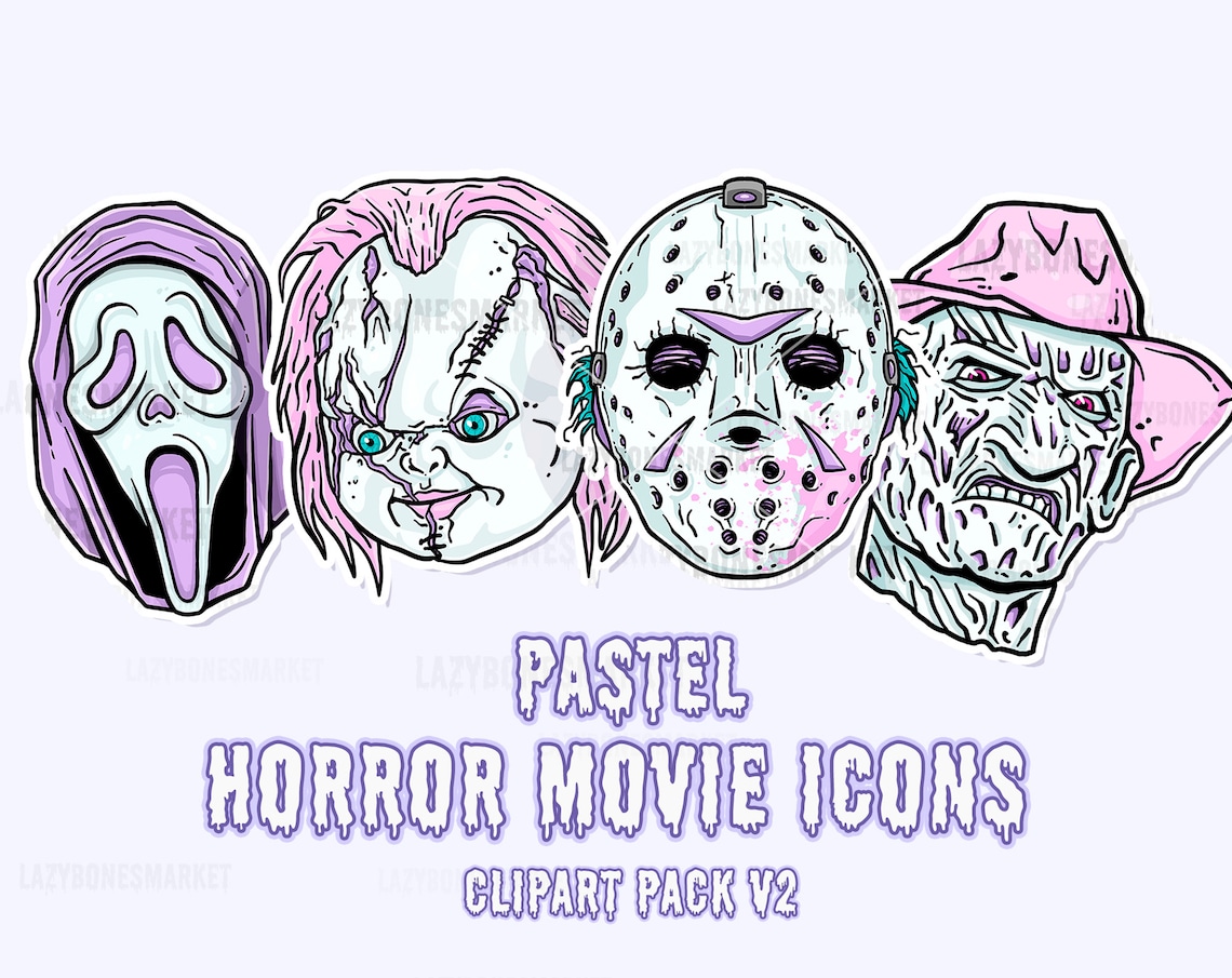 Horror Movie Icons Printable Clipart Pack Fan Art Freddy - Etsy
