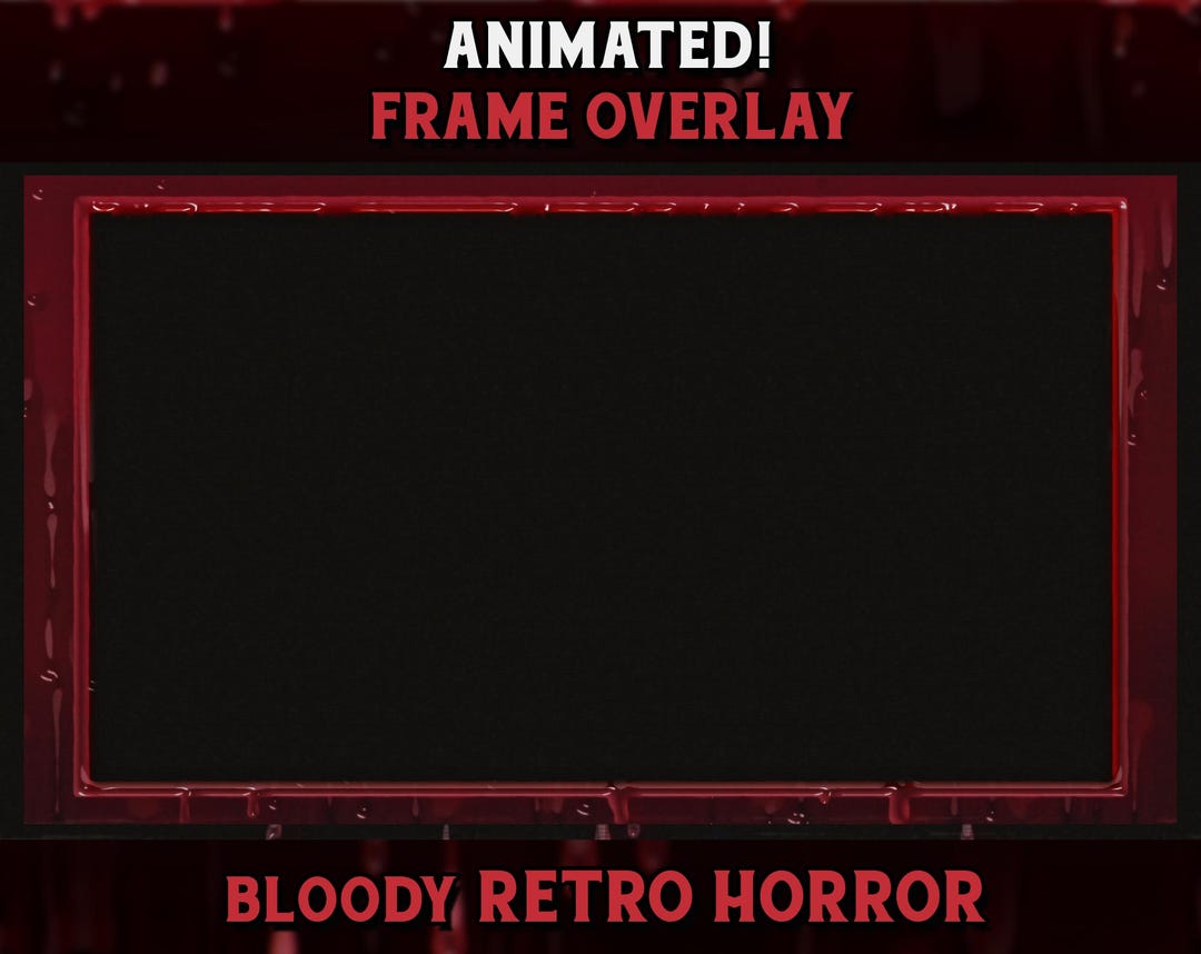 Animated Horror Twitch Screen Overlay Retro Horror Movie Halloween ...