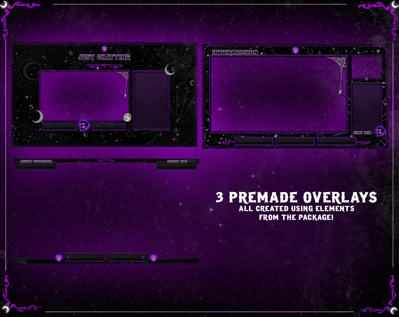 Gothic Witch Twitch Overlay Package Twitch Package Stream - Etsy