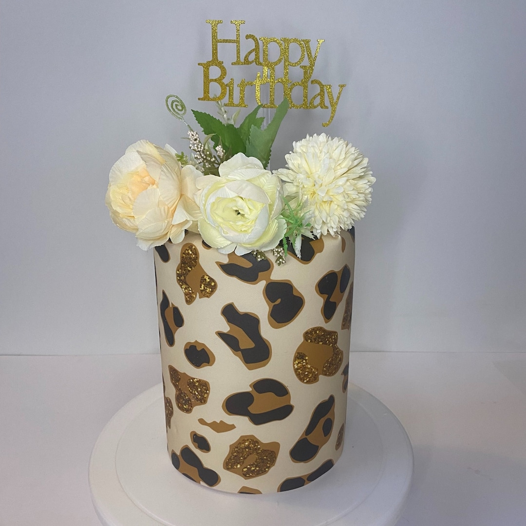 Leopard Print Glitter Cake Wrap: Edible Icing Sheet - Etsy UK