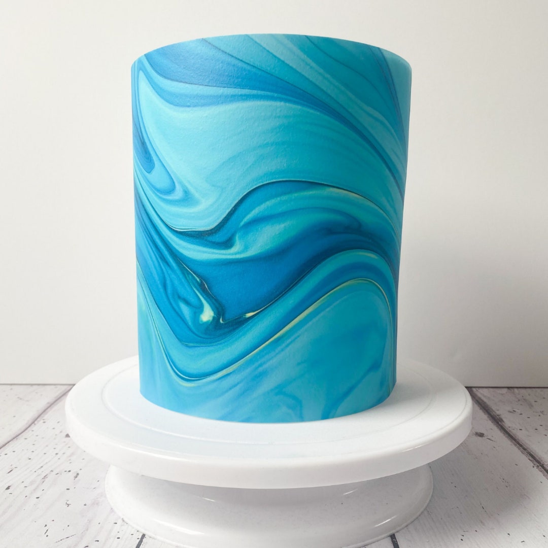 Blue Marble Edible Icing Sheet: Cake Decorations, Cake Wrap - Etsy UK