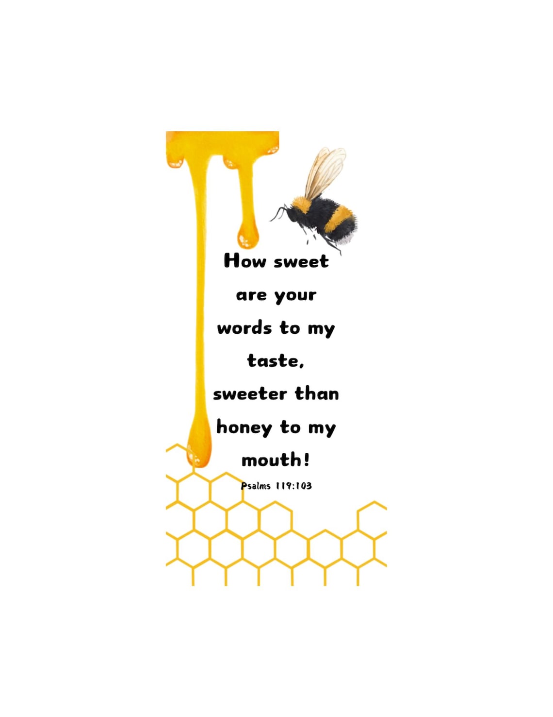 Sweeter Than Honey Christian Bible Verse Png Instant Download - Etsy