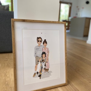 Family Portrait Illustration (3 People), Bespoke Drawing. the Best ...
