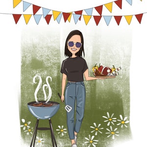 Birthday Cards With Custom Portrait Illustration/ Unique Birthday ...