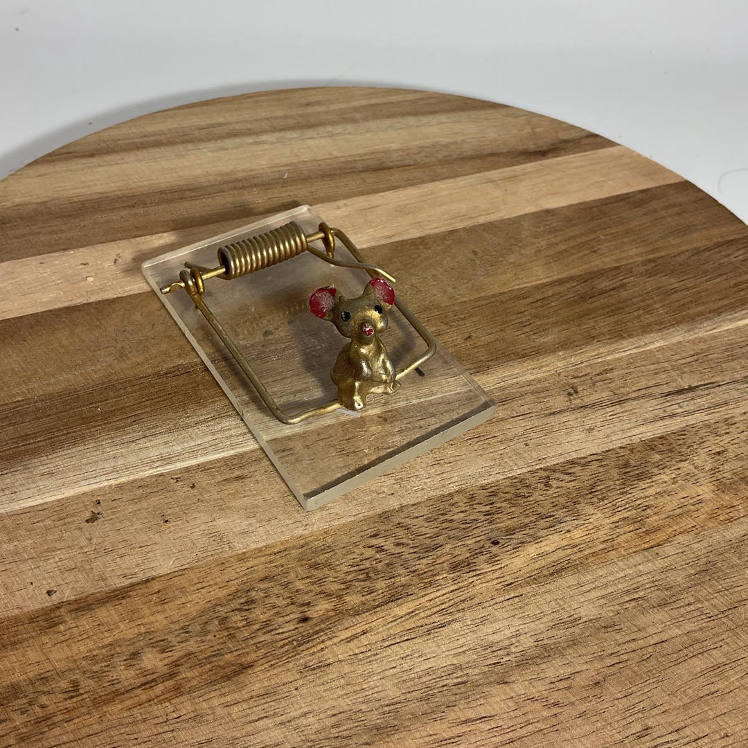Mousetrap Memo Holder Brass Mouse 1960s - Etsy