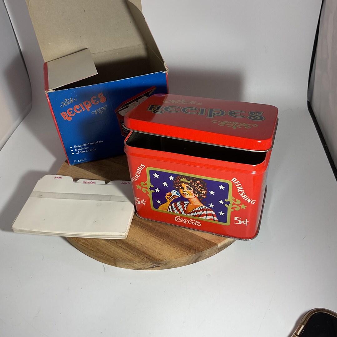 Coca-cola Tin Recipe Box IOB With Cards (N) - Etsy