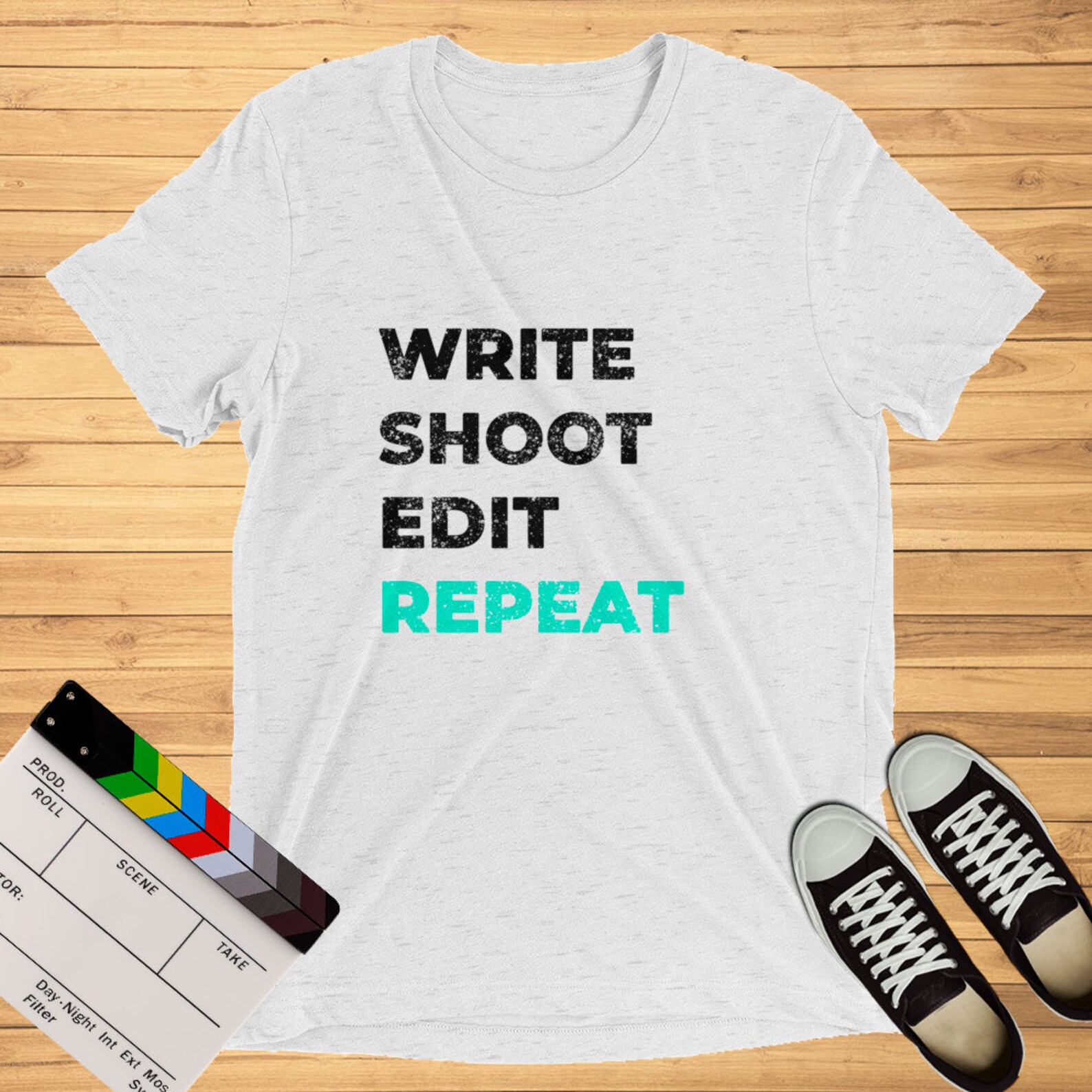 Filmmaker Gift, Write Shoot Edit Repeat | Filmmaker T-shirt, Writer ...