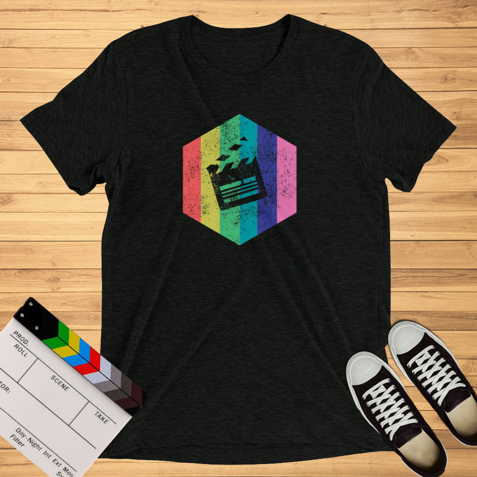 Filmmaker Gift, Filmmaking T Shirt, Colors Clapperboard | LGBT ...