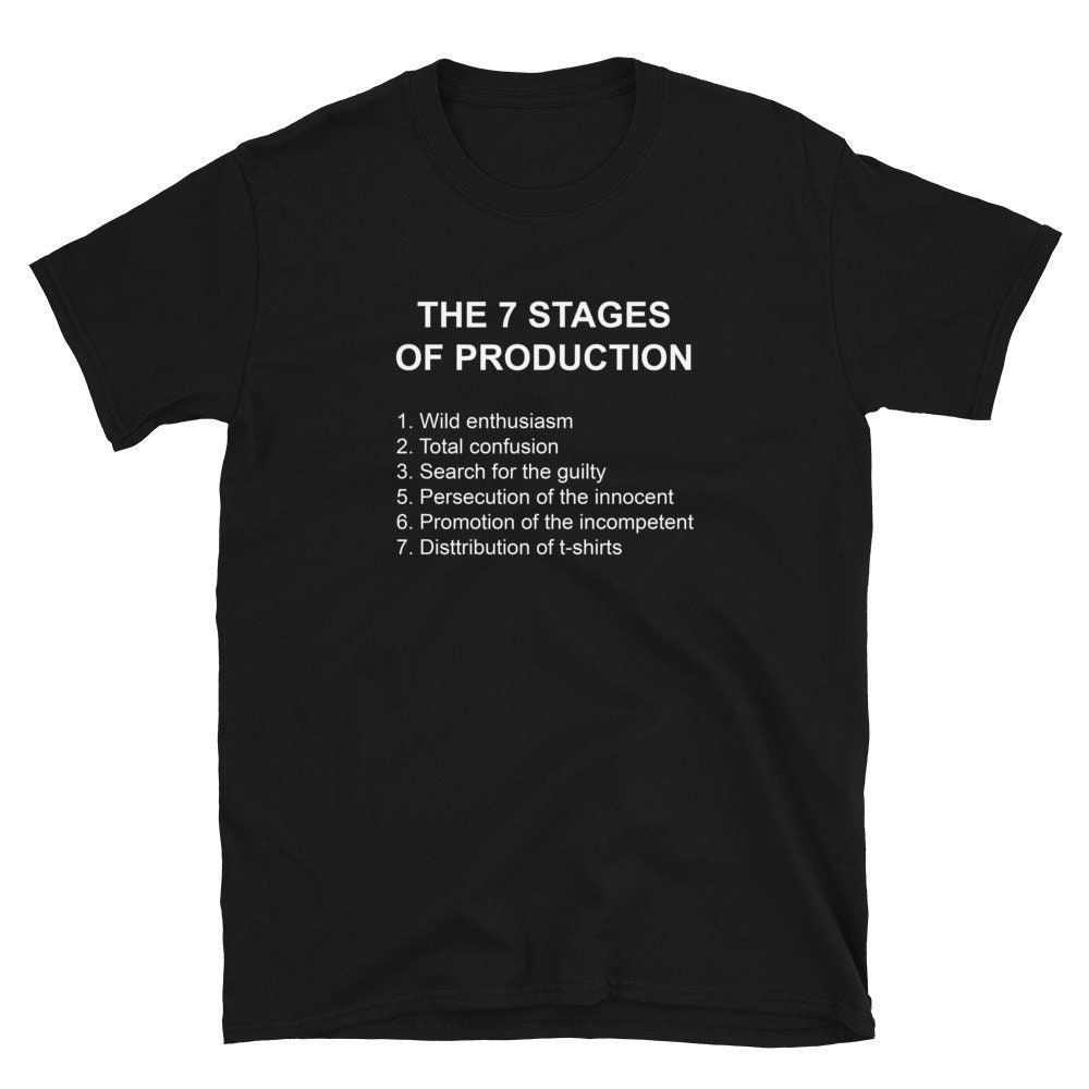 The 7 Stages of Production T-shirt, Perfect T-shirt for Filmmaker ...