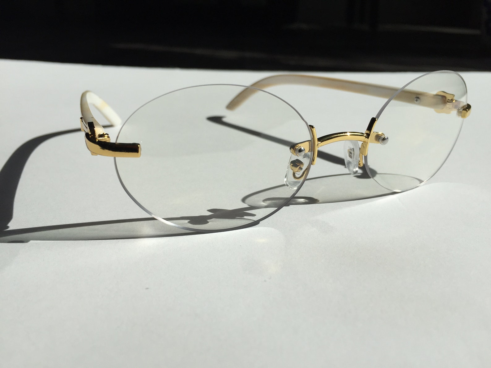 Vintage Rimless Glasses Retro Buffs Oval Hip Hop Pop Smoke - Etsy