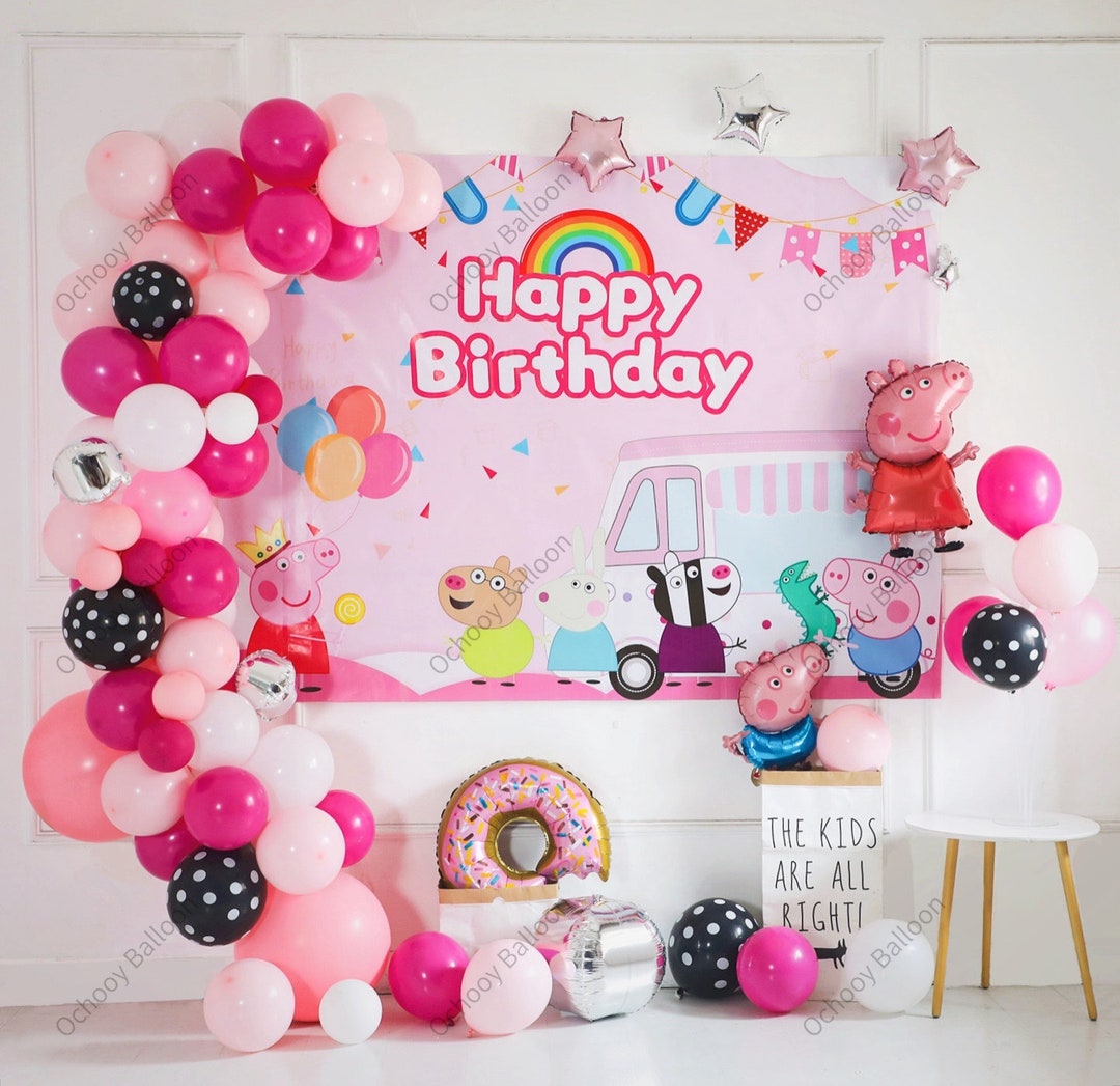 Peppa Pig Theme Party Decorations Peppa Birthday Decorations - Etsy