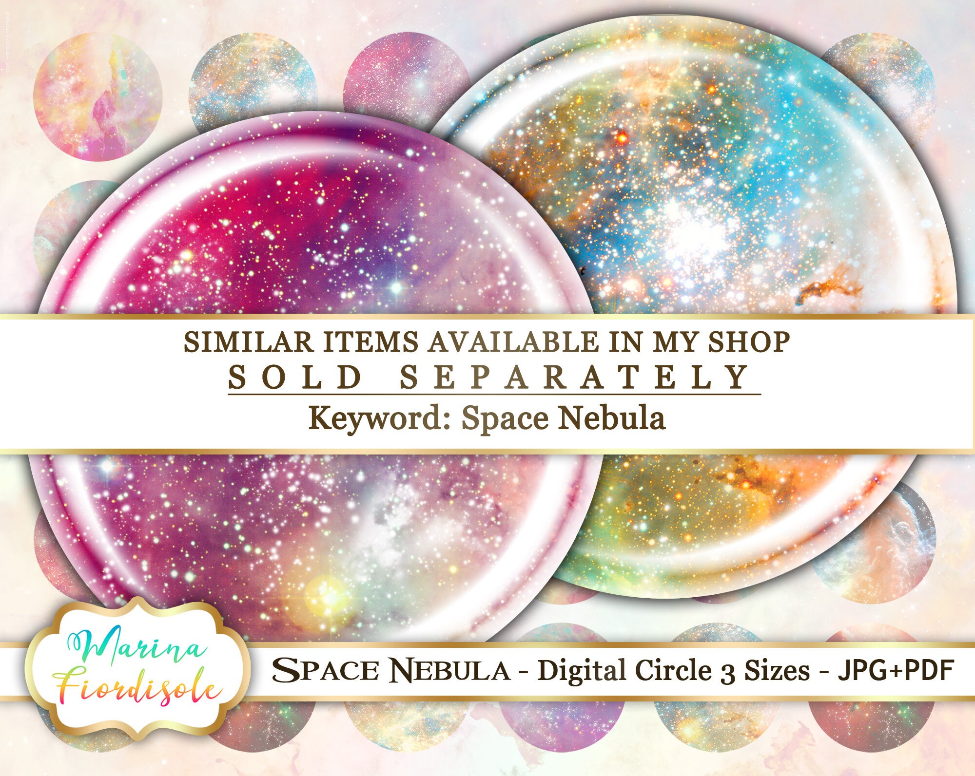 Universe Printable Digital Collage Sheet Circle 1 Inch 20mm - Etsy