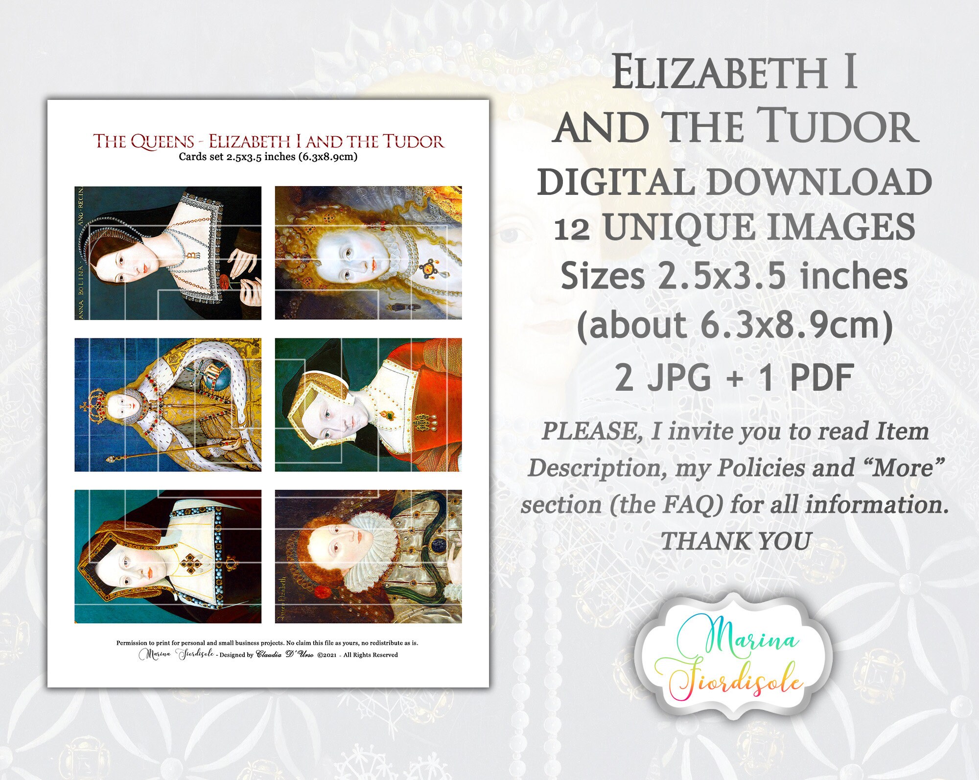The Queens Elizabeth I and the Tudor ATC Digital Collage Sheet - Etsy