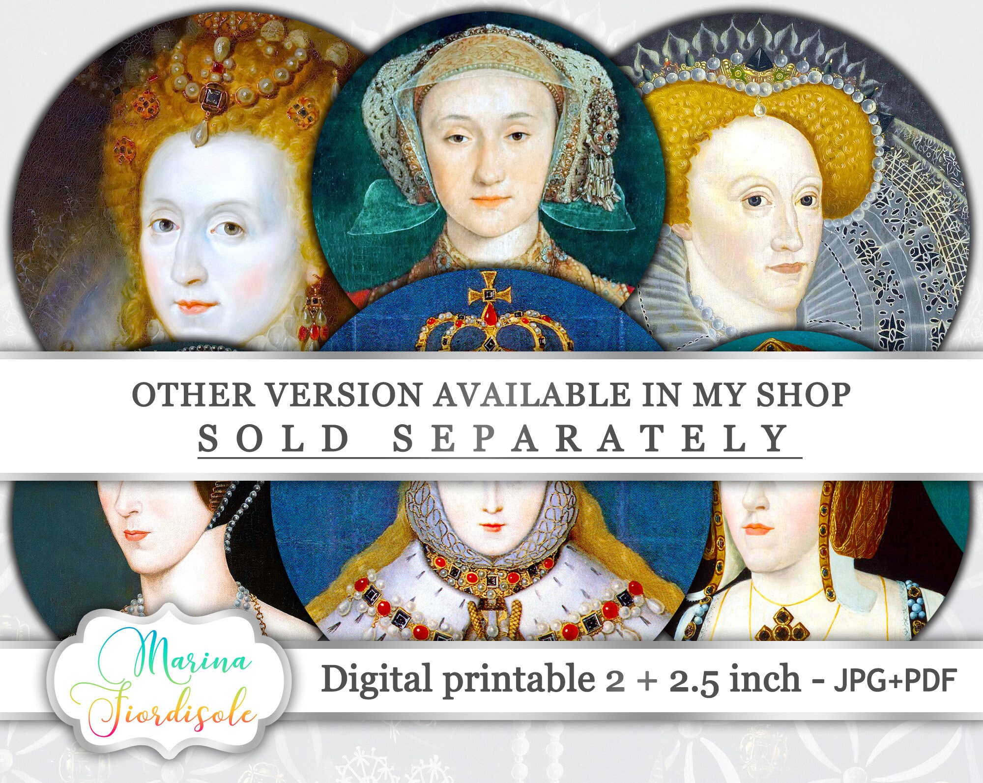The Queens Elizabeth I and the Tudor ATC Digital Collage Sheet - Etsy