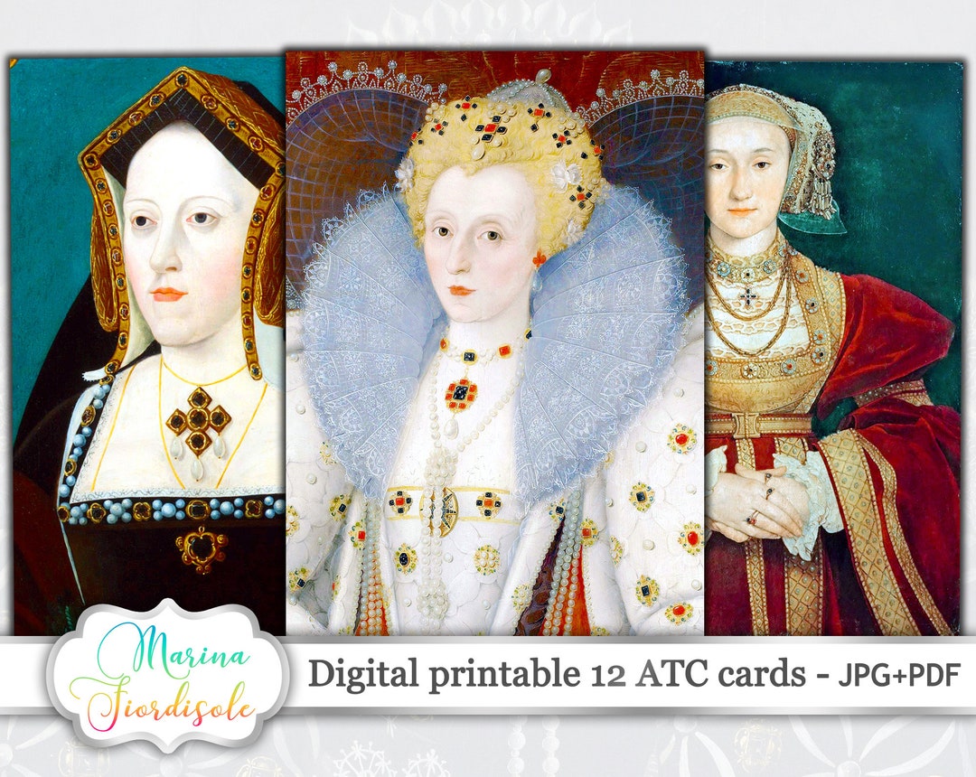 The Queens Elizabeth I and the Tudor ATC Digital Collage Sheet Cards ...