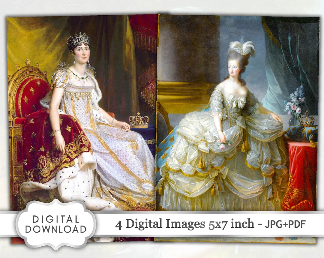 5x7 Printable Card, Digital Collage Sheet Marie Antoinette and the ...