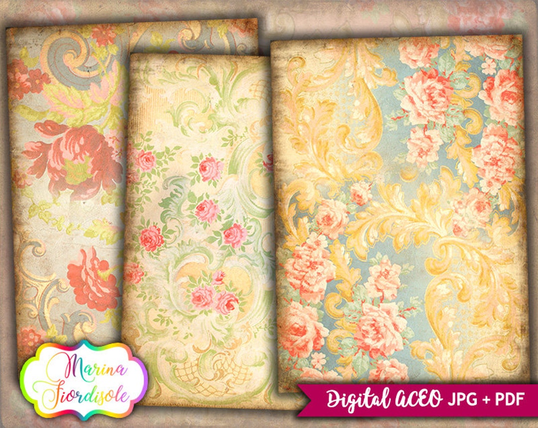 ATC Digital Collage Sheet Cards Instant Download Baroque - Etsy
