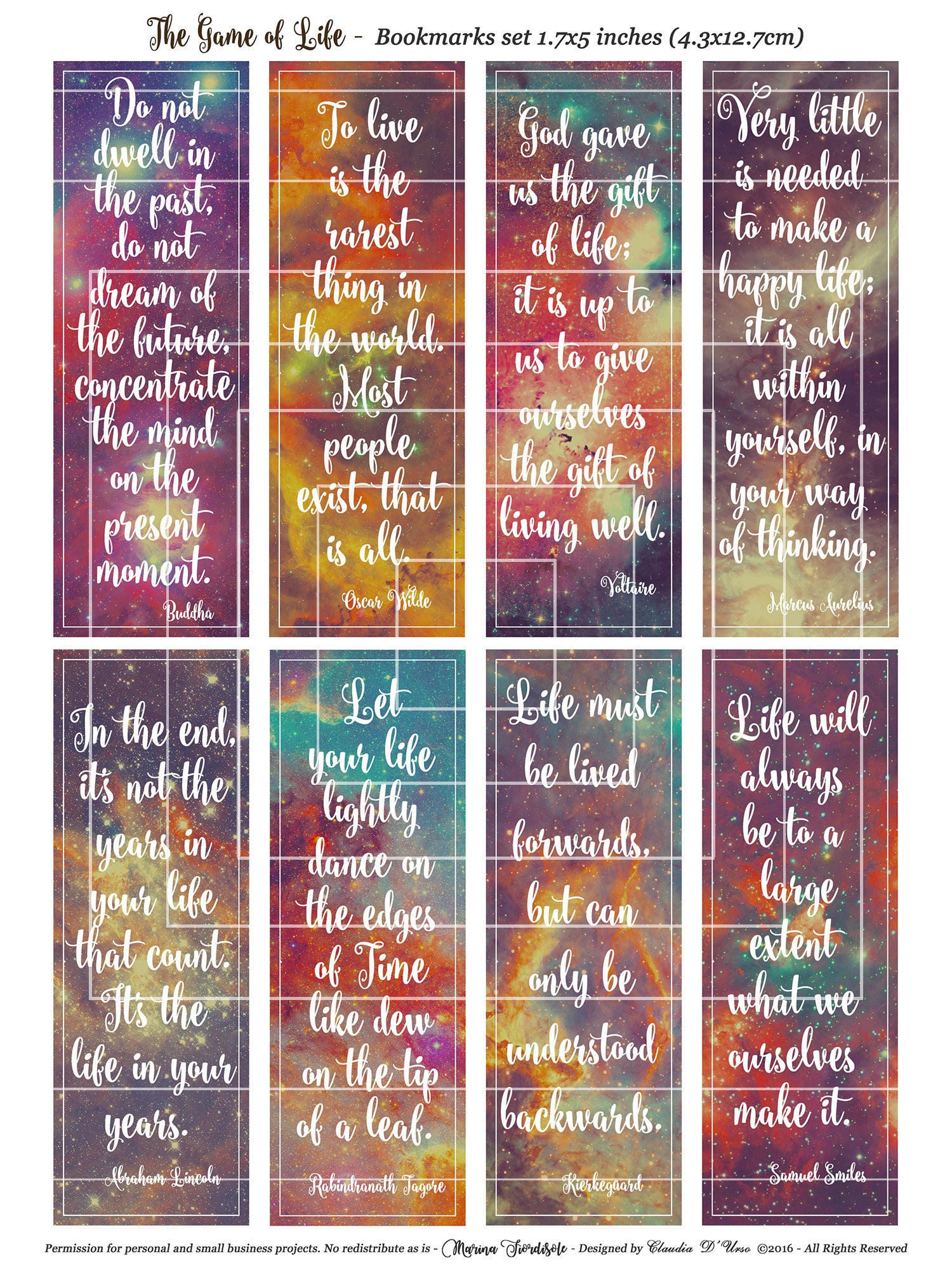 Life Quote Printable, Digital Bookmarks, Digital Collage Sheet ...