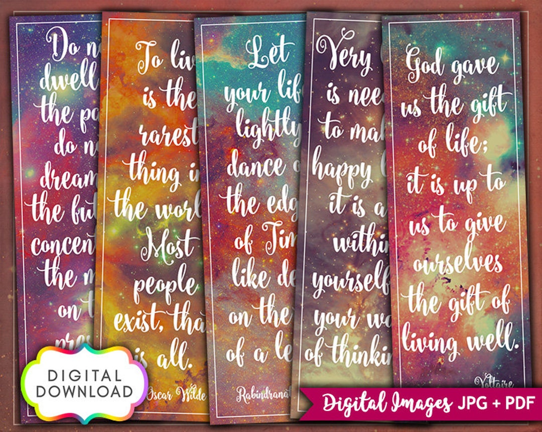 Life Quote Printable, Digital Bookmarks, Digital Collage Sheet ...