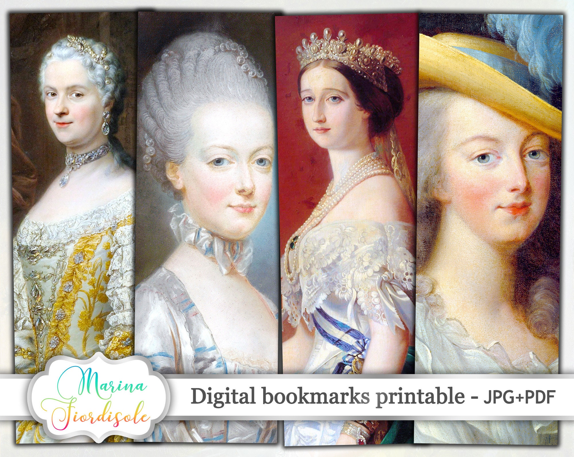 Printable Bookmarks Marie Antoinette and the Queens of France - Etsy