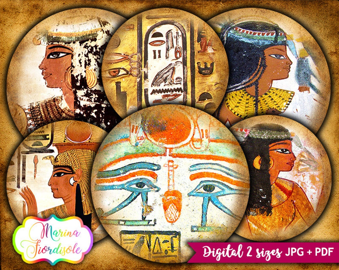 Immagini Di Arte Egiziana per Il Download Cerchi Da 2 Pollici Foglio Di ...
