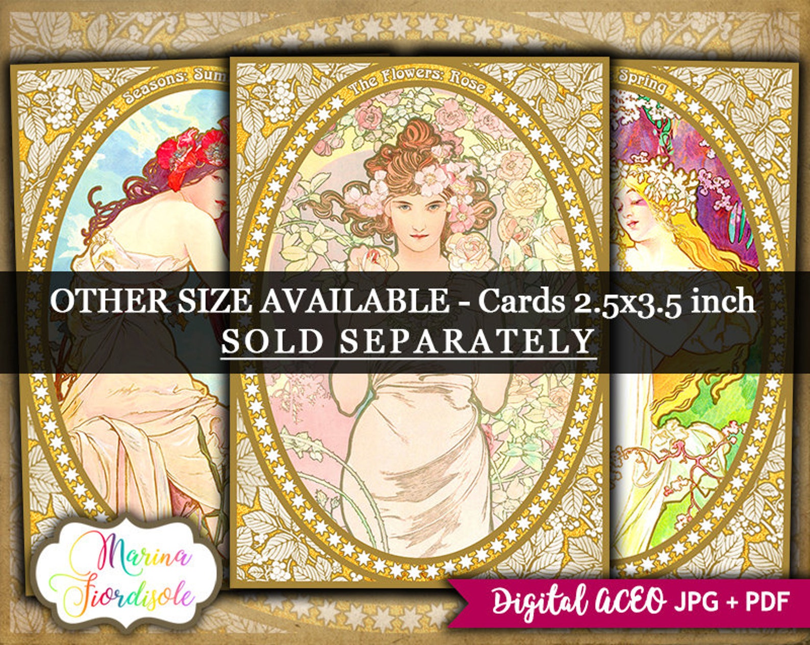 Alphonse Mucha Image Instant Download Art Nouveau Digital Collage Sheet ...