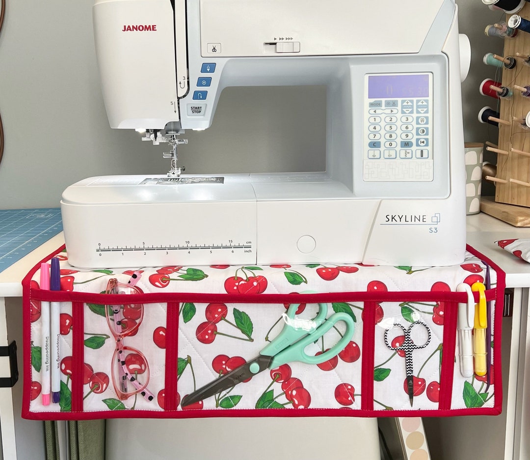 Cherries Sewing Machine Pad, Sewing Tool Organizer Mat With Clear ...