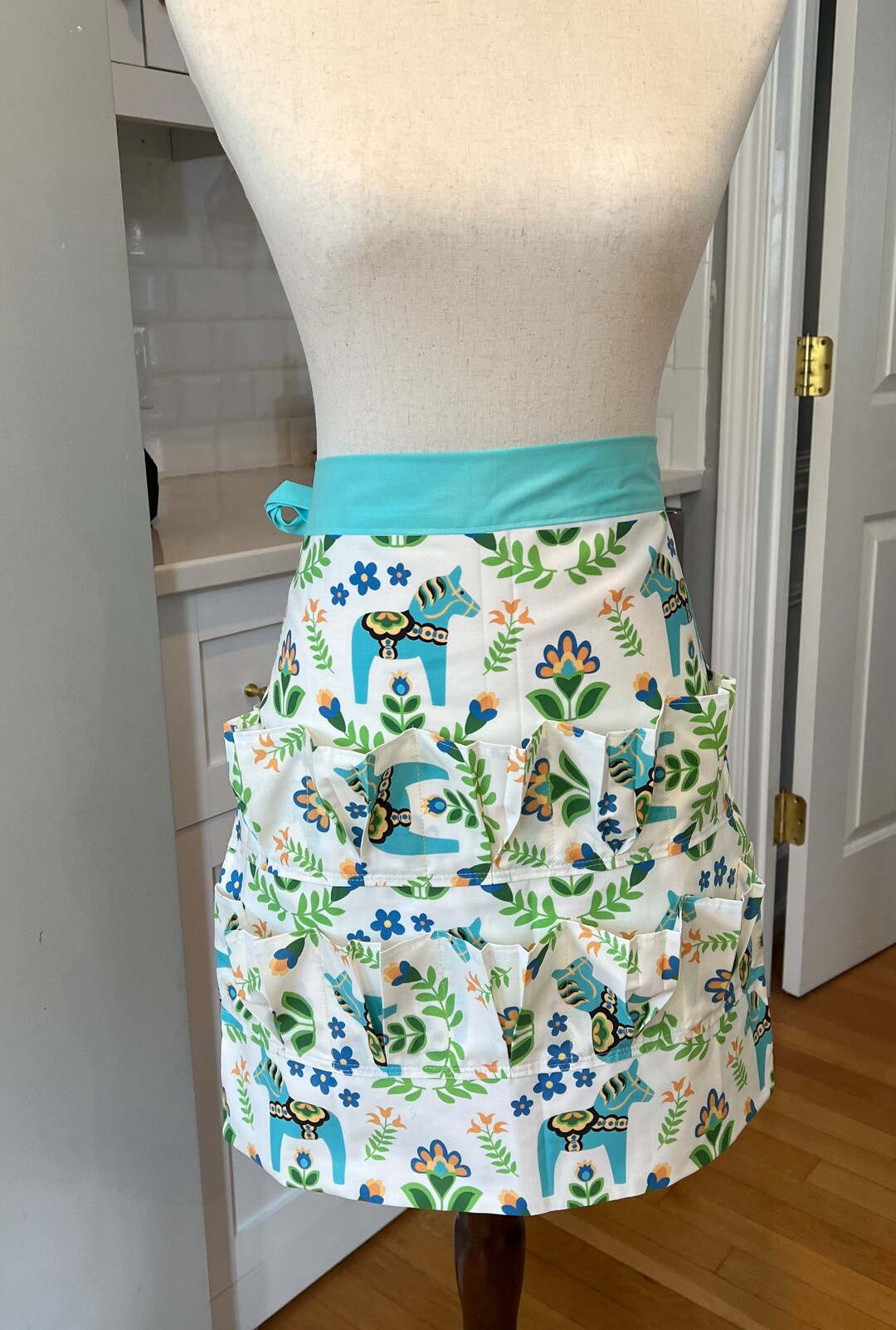 Swedish Dala Horse (dala Häst) Egg Collecting Apron. With 10 Individual ...