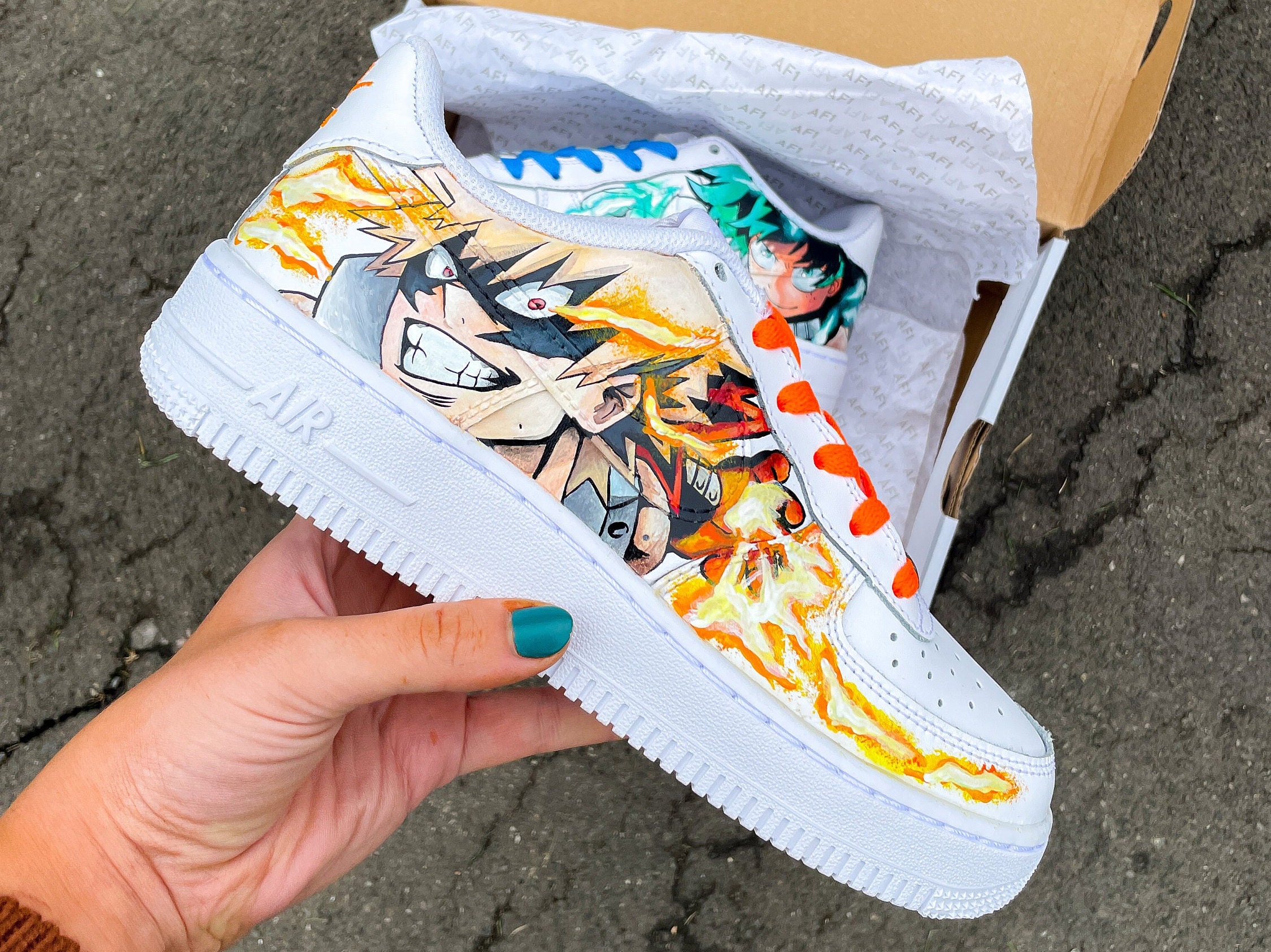 Custom Anime Manga Shoes Hand Painted Air Force Style - Etsy